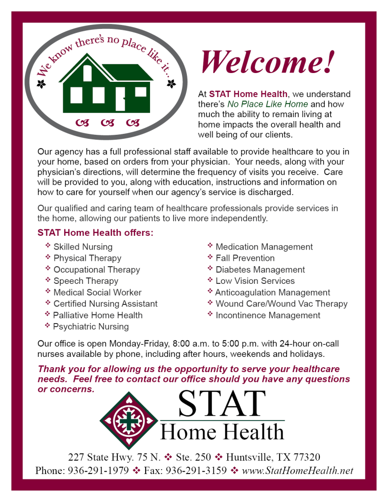 STAT Patient Welcome Flier – Huntsville Updated October 2023 – S & S ...