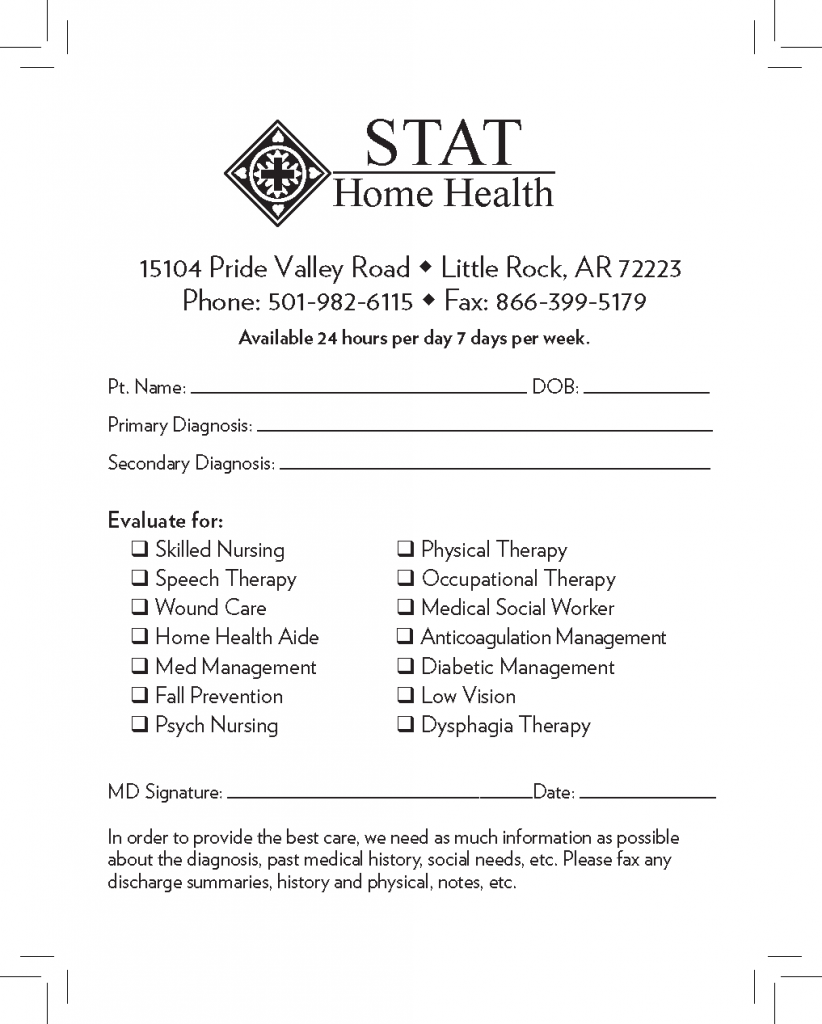 Referral Pads – STAT Arkansas – 4.25 x 5.5 – S & S Printing