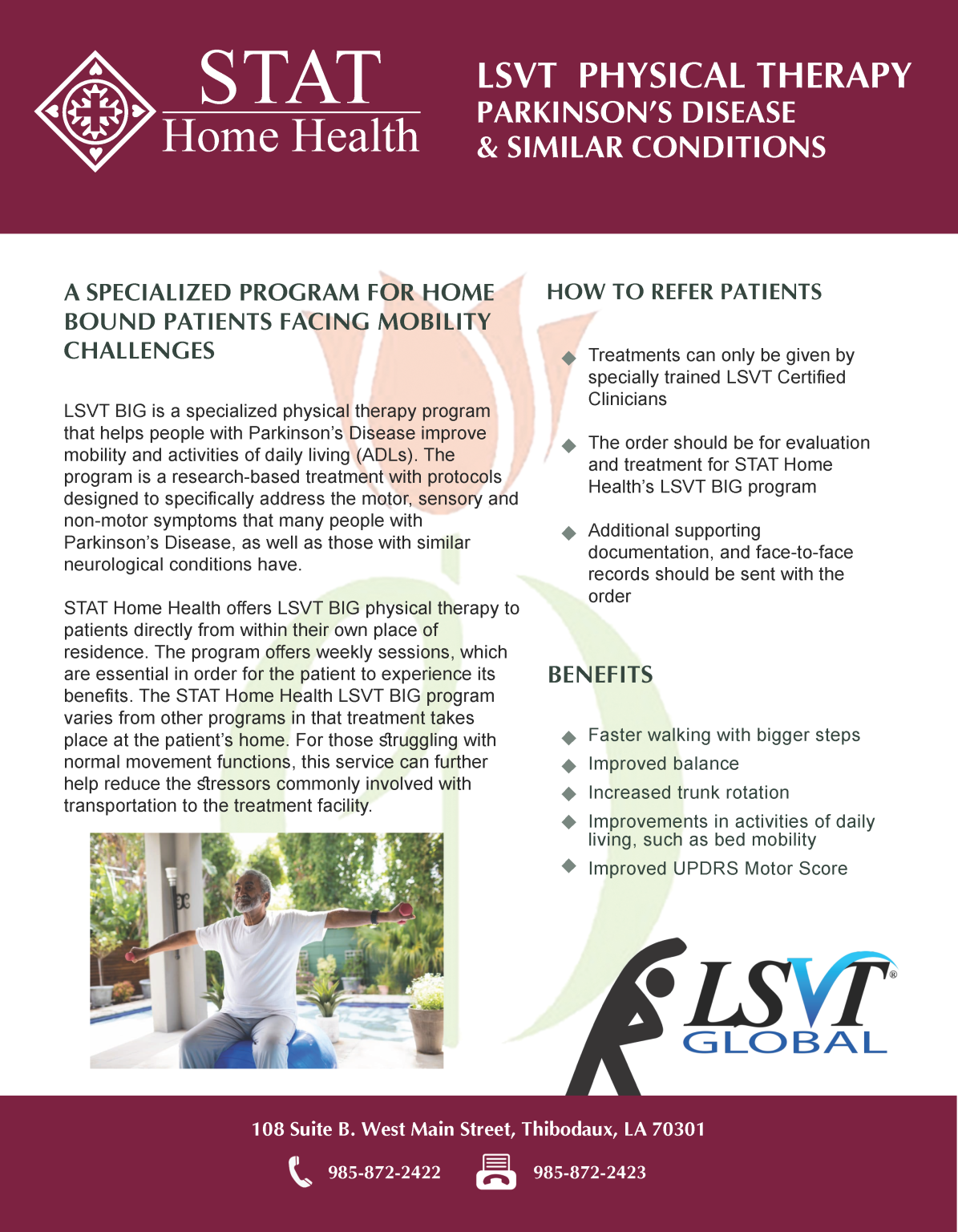 LSVT – STAT Home Health Thibodaux Flyer – S & S Printing