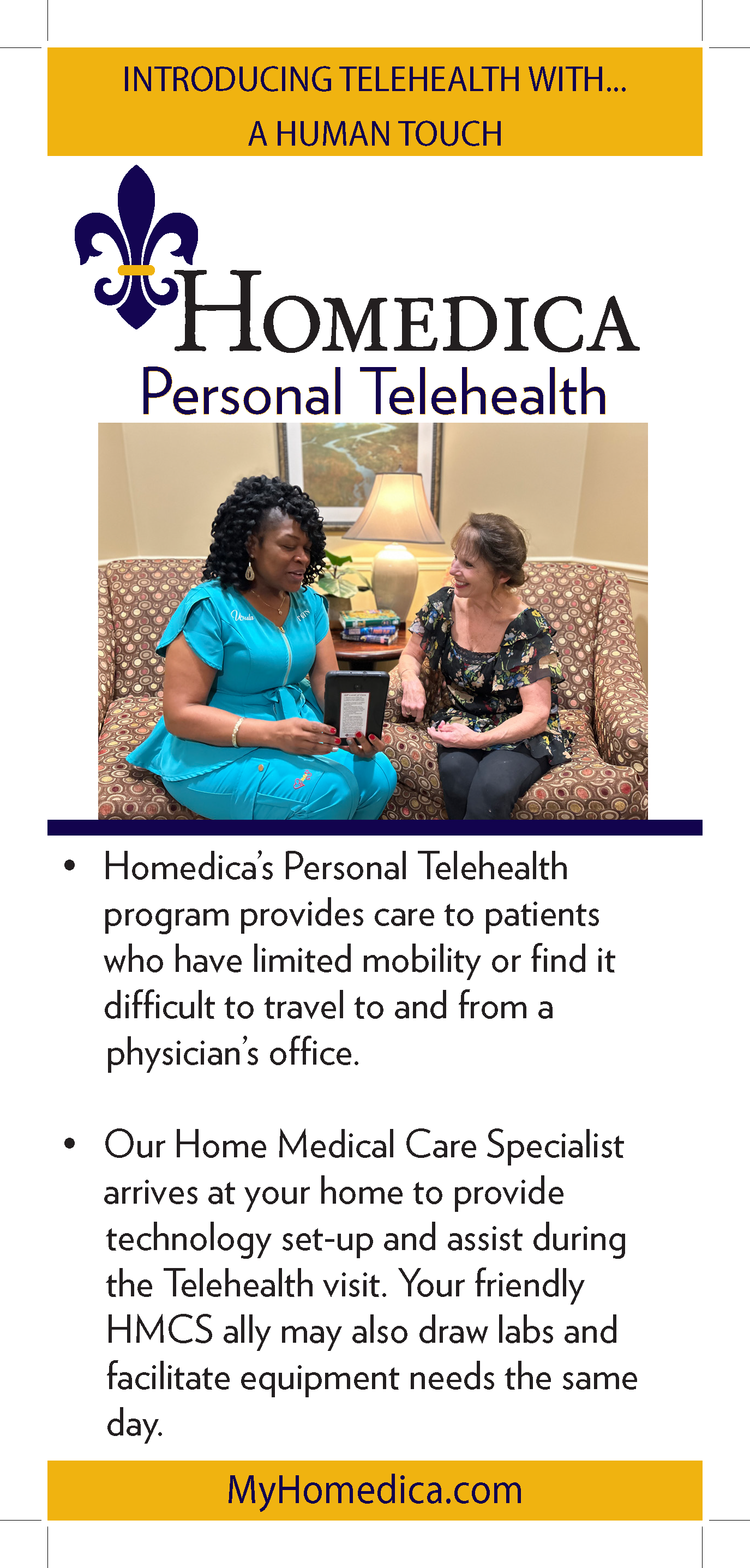 Homedica Telehealth Rack Card [4 x 9, 4/4] – S & S Printing