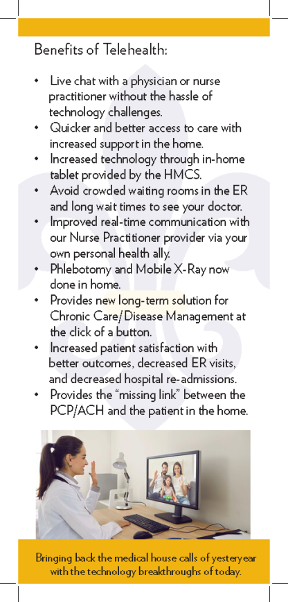 Homedica Telehealth Rack Card [4 x 9, 4/4] – S & S Printing